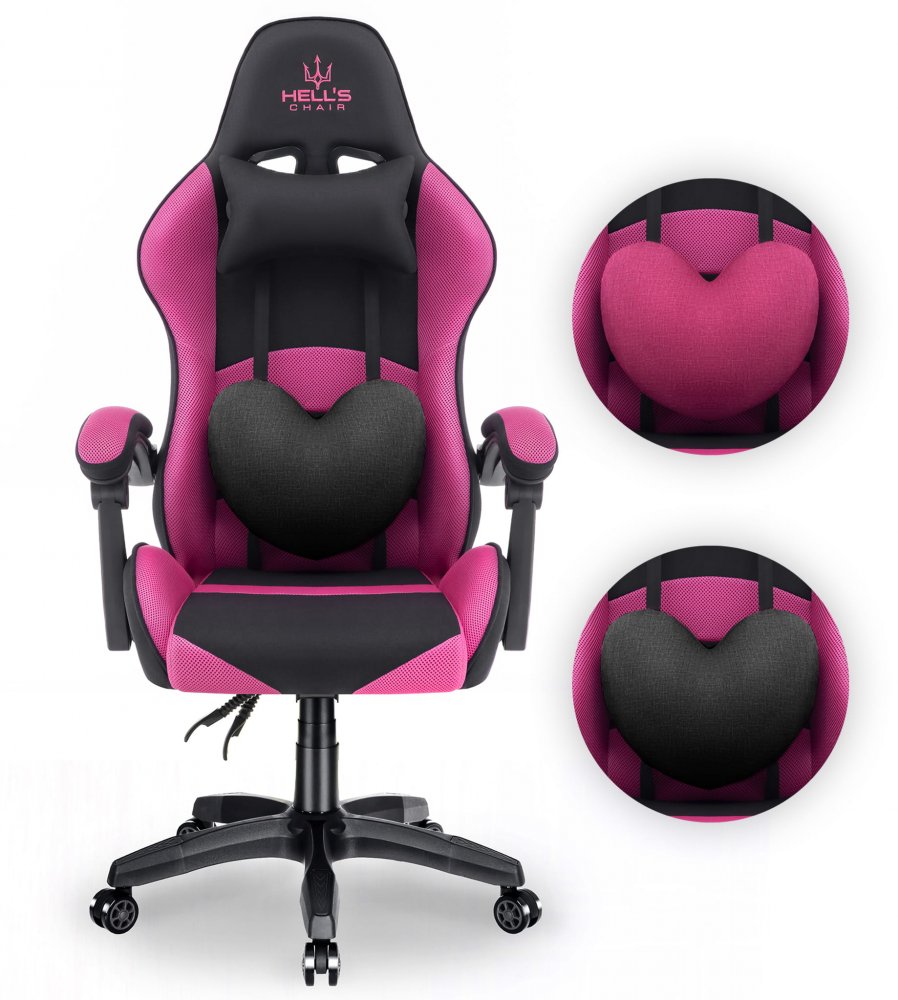 Gaming stol Rainbow Pink-Black Mesh :: Delamart