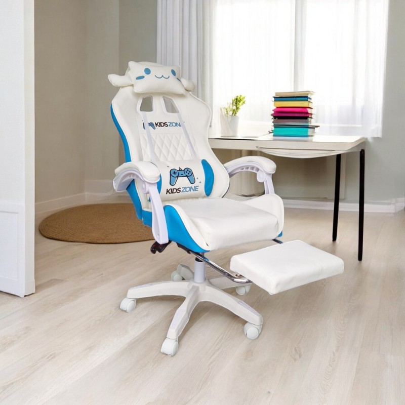 Dječja stolica za igranje s osloncem za noge u plavoj i bijeloj boji ...