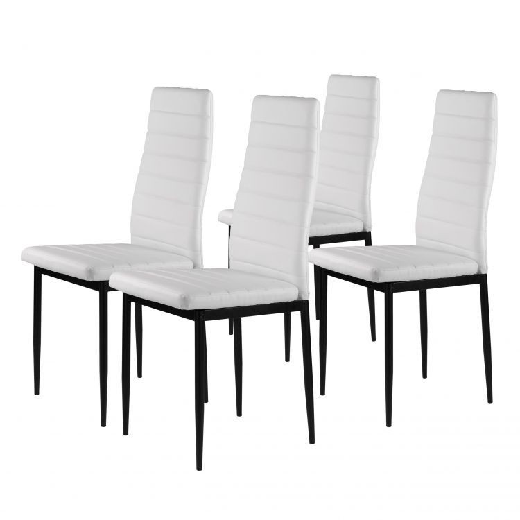 Set de 4 scaune elegante albe cu design atemporal :: Lilly.ro