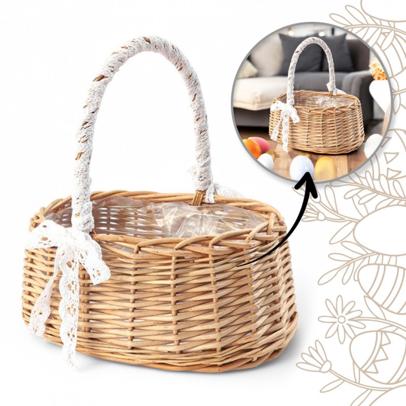 Coș împletit pentru flori sau dulciuri de Paște :: Lilly.ro