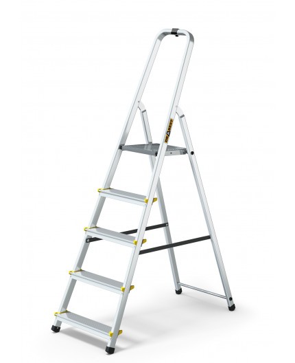 Scala in alluminio con 5 gradini e portata di 150 kg :: Delamart